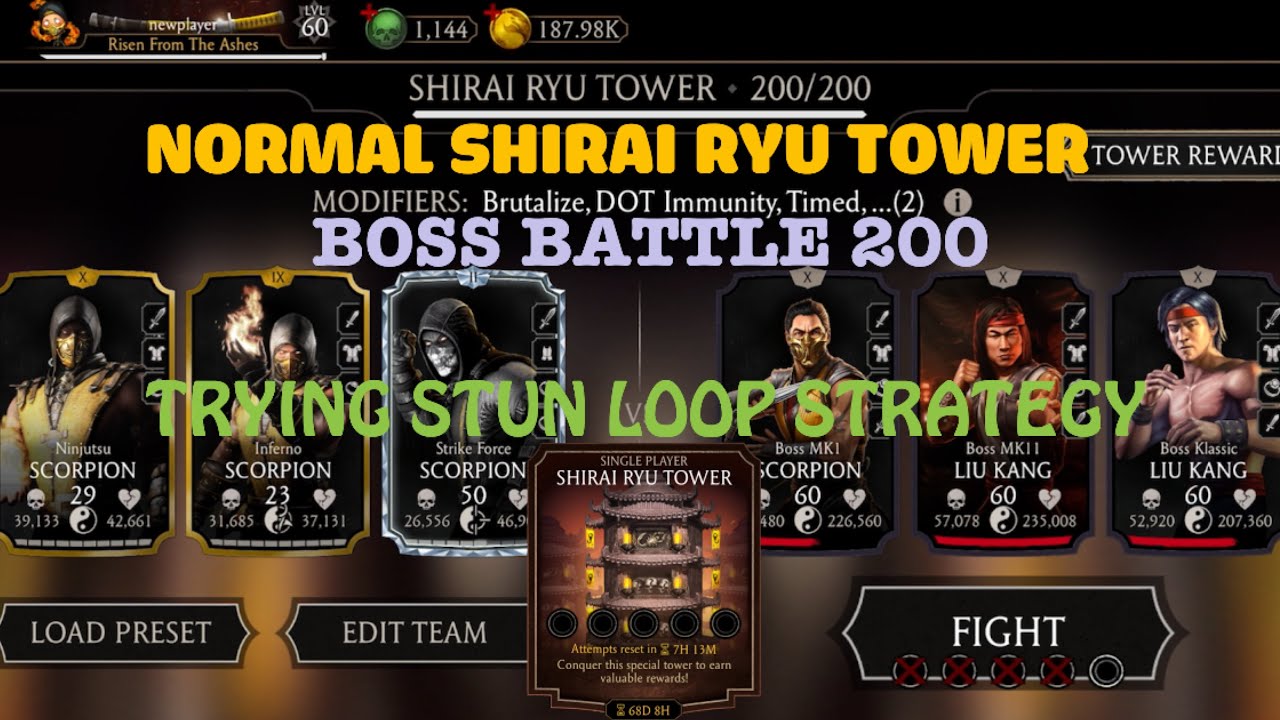Normal Shirai Ryu Tower Boss Battle 200 Using Stun Loop Strategy - YouTube