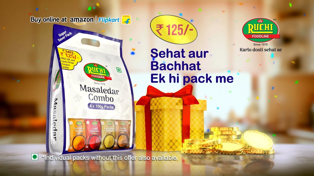 Ruchi Masaledar Combo | Sehat aur Bachat Ek hi pack mein | Ruchi Foodline - YouTube