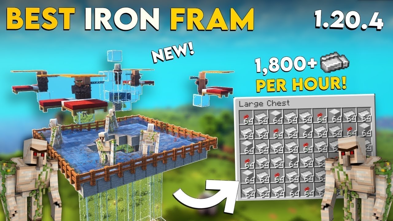 Minecraft BEST Iron Farm 1.20.4 | Iron Farm Tutorial - 1800+ per/h ...