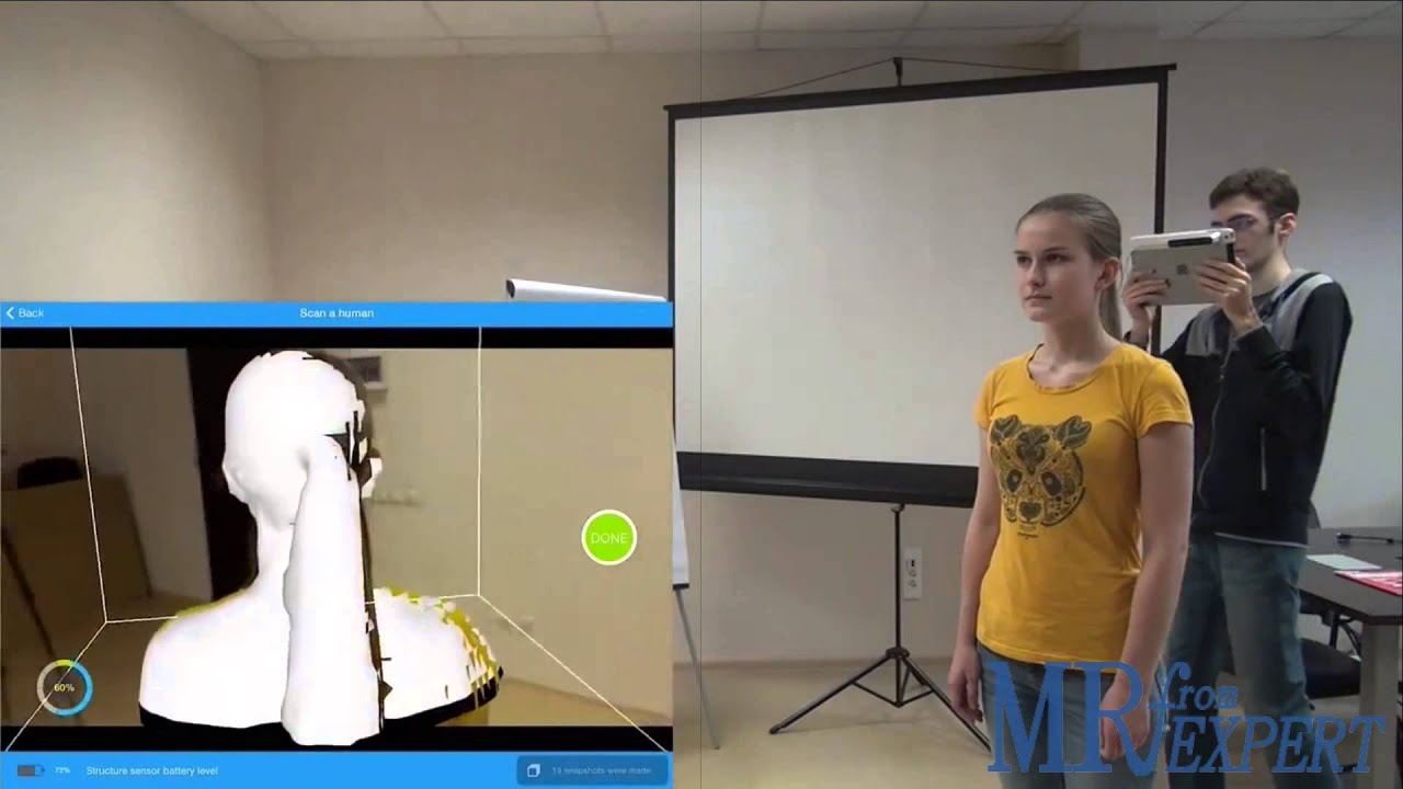 iScan Air 實作示範_ 人體半身掃描 (亦可支援室內即時掃描與量測) - YouTube