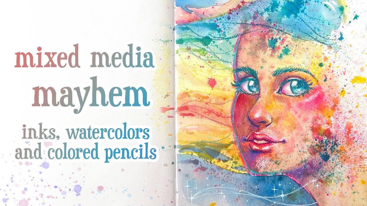 Mixed Media Madness | Ink, Watercolors and Colored Pencils - YouTube