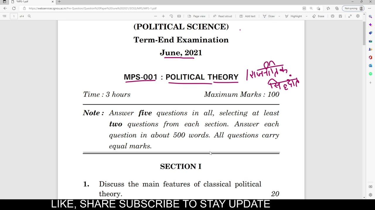 MPSE - 001 paper patten discussion | mpse 001 June 2021 paper kya kya ...