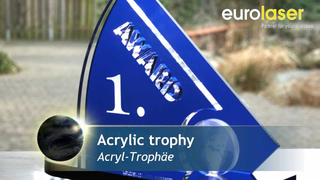 Acrylic trophies cut by laser cutter - eurolaser - YouTube