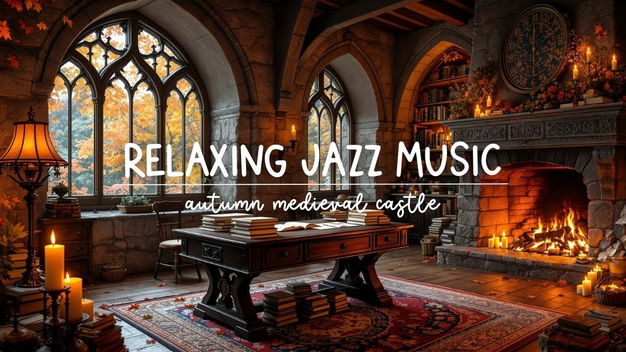 🏰 Autumn Medieval Castle | Cozy Castle Ambience with Relaxing Jazz and ...