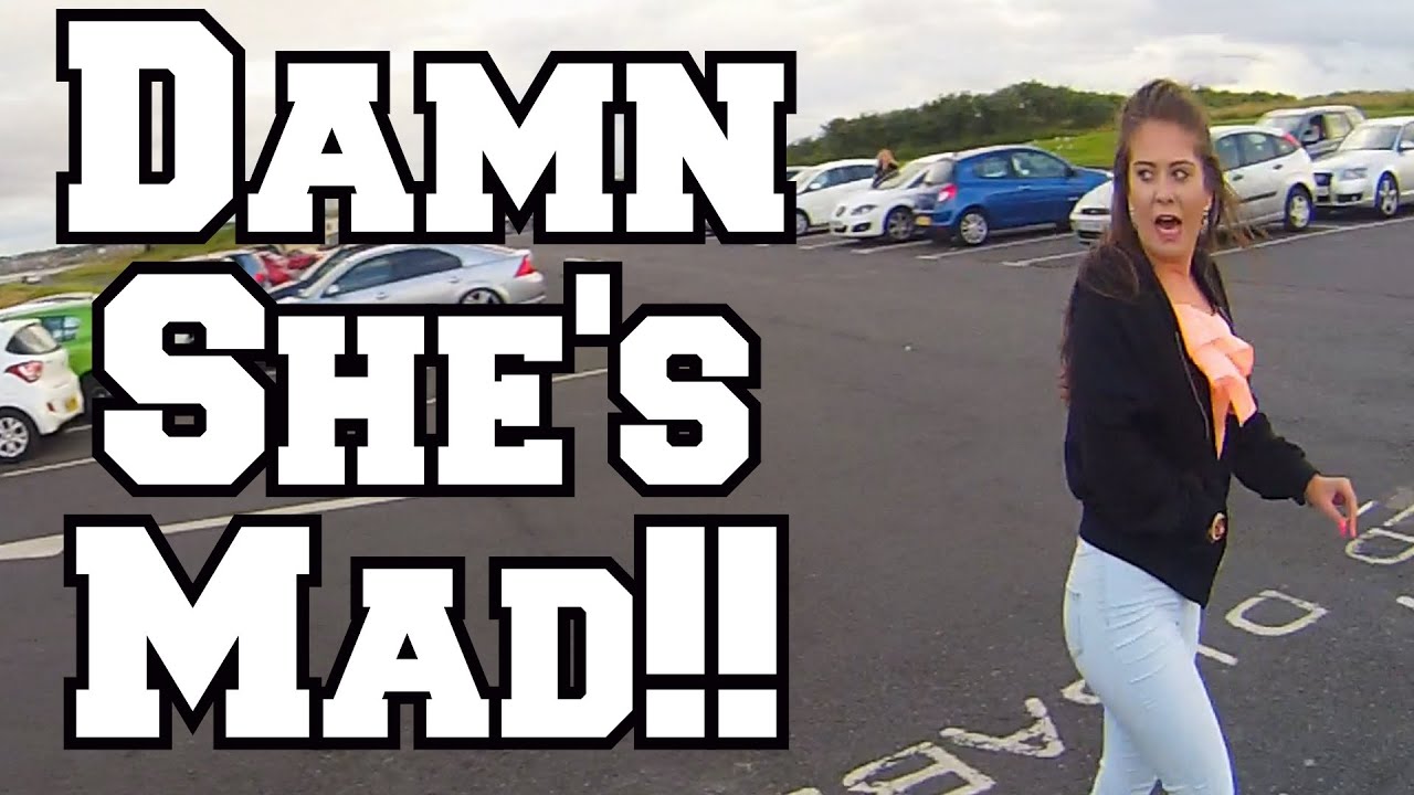 Cute Girl Gets Angry At Bikers! Pedestrian Exhaust Scare & Dangerous ...