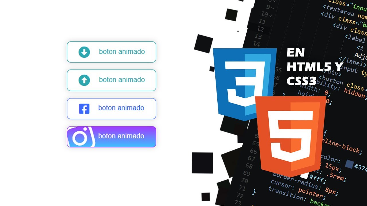 Boton con iconos animado | html css | Diseño web - Apock gráficos - YouTube