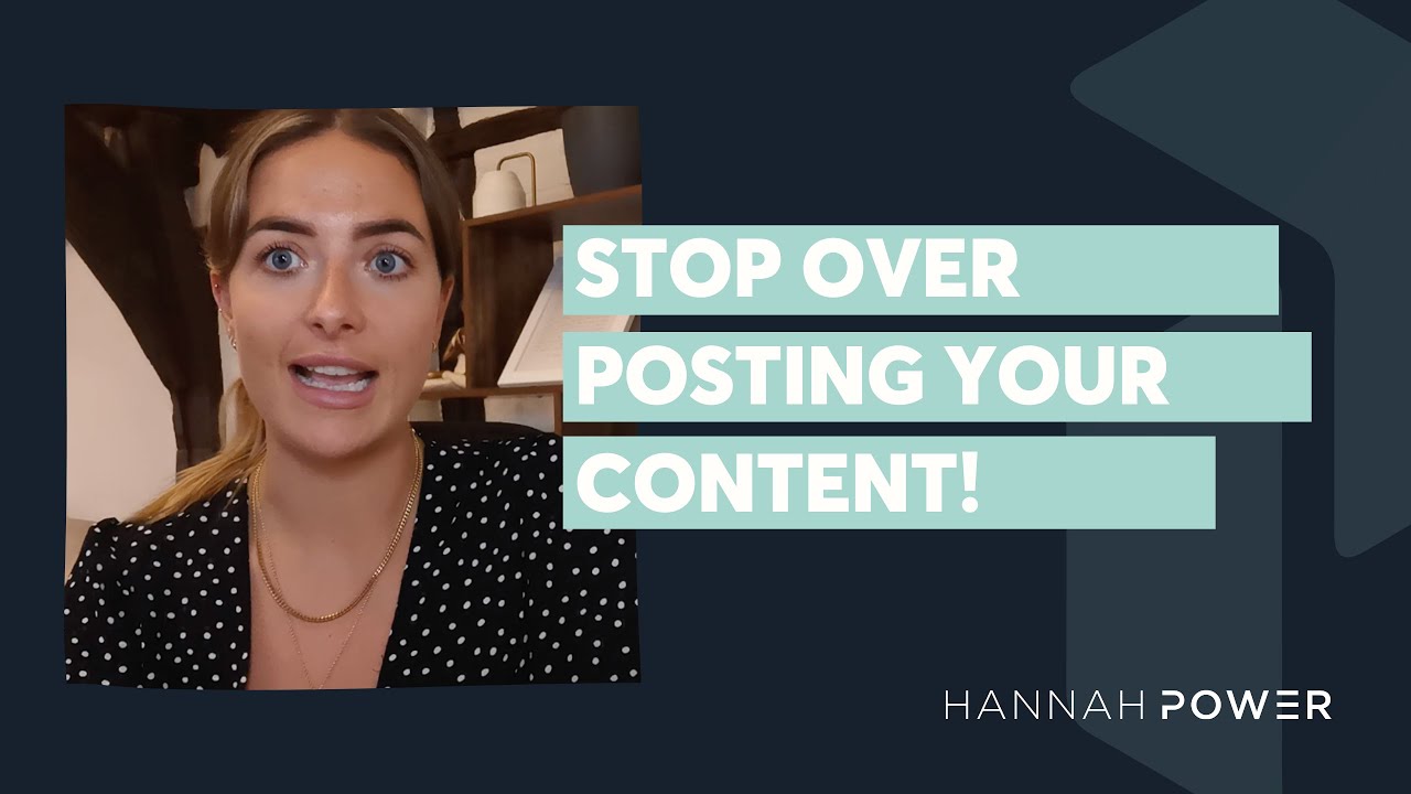 Stop Over Posting Your Content!! - YouTube