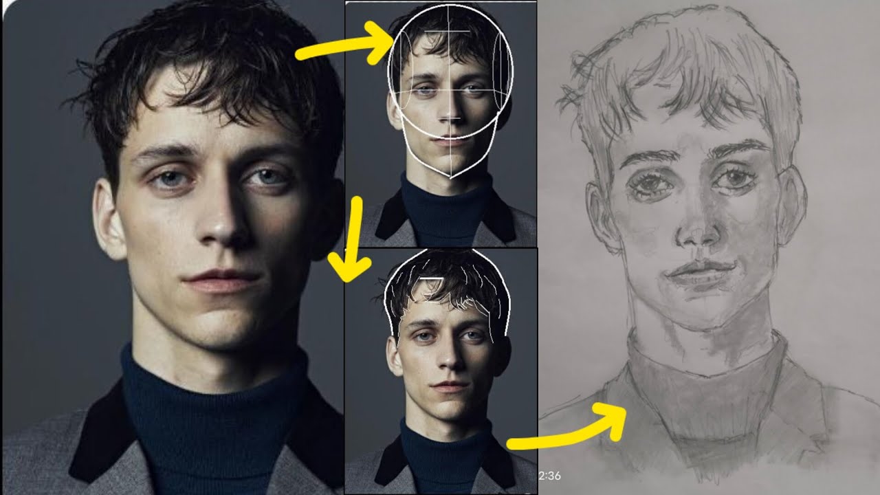 effortlessly draw handsome man with Loomis method/real time skatch ...