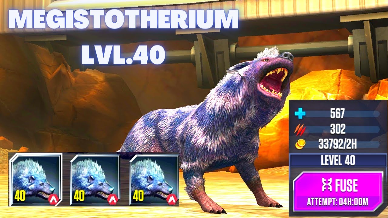 MEGISTOTHERIUM 3X MAX LEVEL 40 |JURASSIC WORLD: THE GAME - YouTube