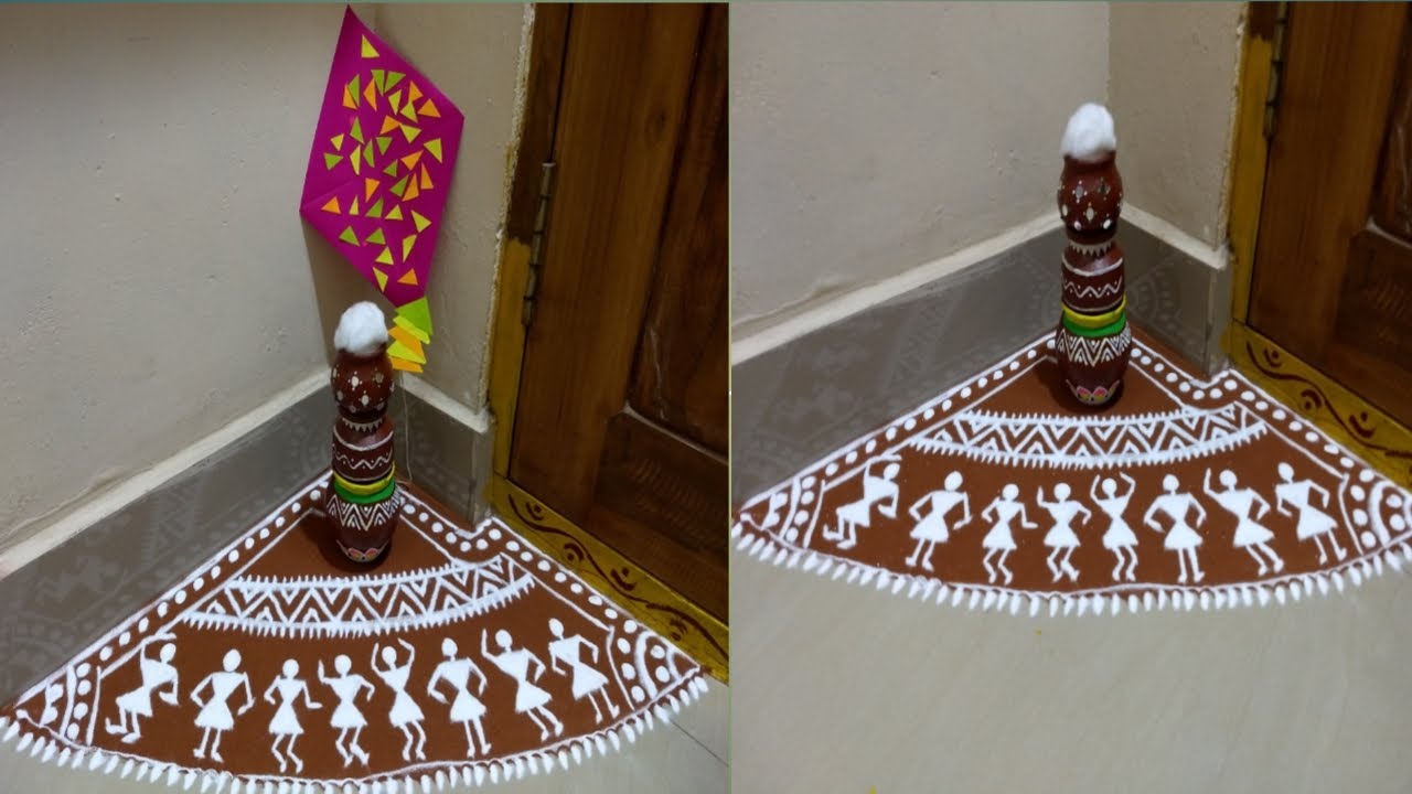 Pintura Warli Rangoli South Asian Art, Kolam, South Indian Making