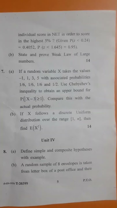 Msc mathematics /Mathematical statistics /Question paper - YouTube