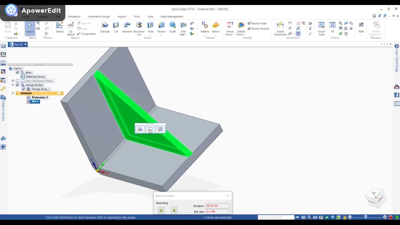 #30 solid edge rib tutorials #RIB - YouTube