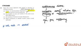 Select the correct statement with respect to disorders of muscles in humans