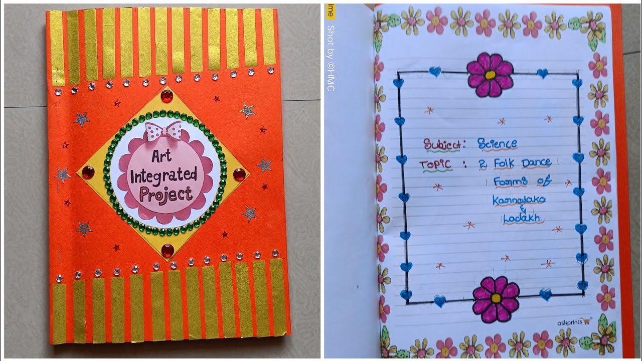 How to make Art Integrated Project for School |Border & Front Page ...