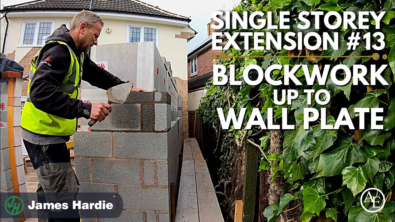 Building our Blockwork upto Wallplate! | Single Storey Extension #13 ...