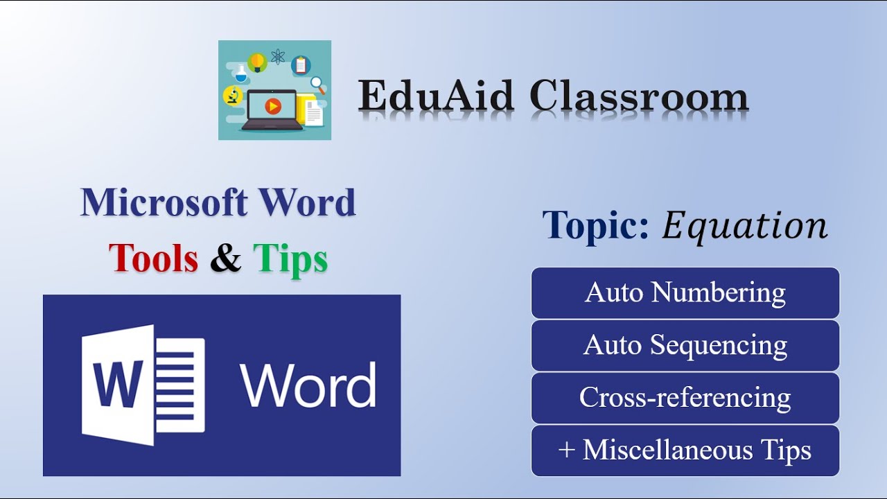 MS Word Tools & Tips: Equation (Auto-numbering, sequencing, cross ...