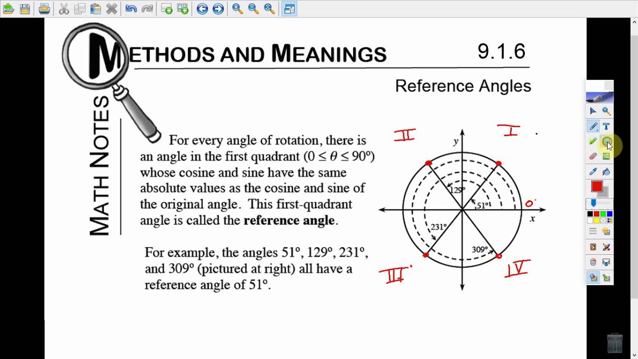 IM3 - 9.1.6 Reference Angles - YouTube