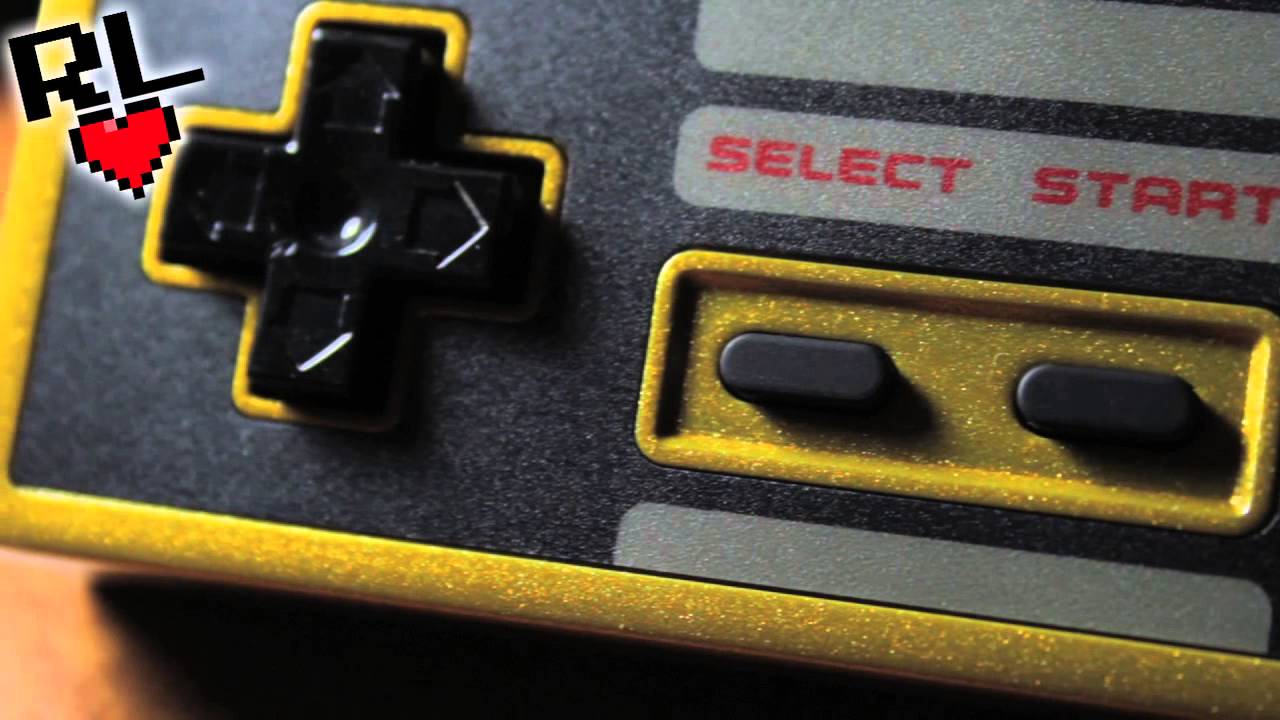 Mod: Custom gold nintendo NES controller with led - YouTube