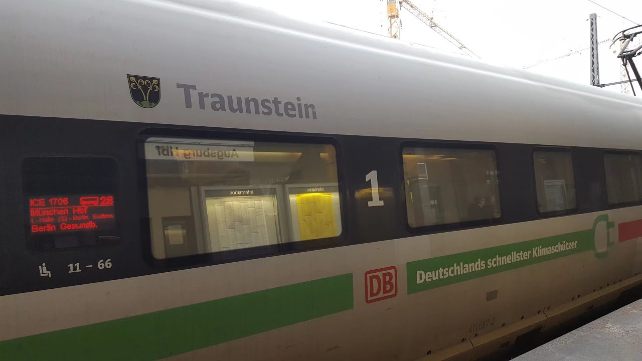 Grüner ICE T in Augsburg Hbf: ICE1706 Berlin Gesundbrunnen - YouTube