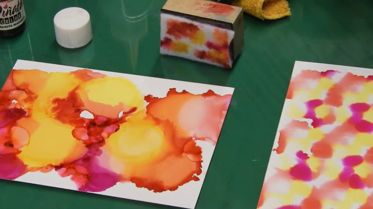 Alcohol ink demonstration - YouTube