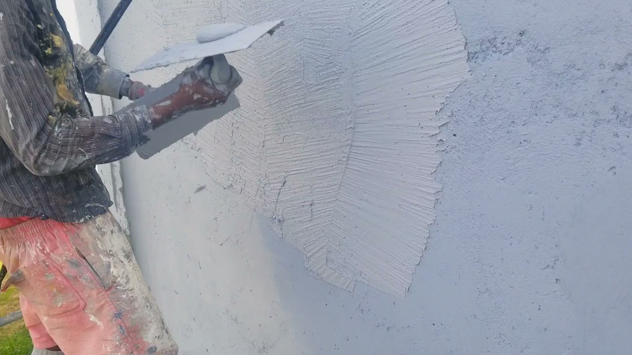trowel on total wall look no how much wall one bucket cover - YouTube