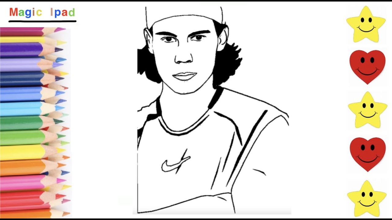 Como dibujar a RAFA NADAL | dibujos para niños 💓⭐ How to draw RAFA ...