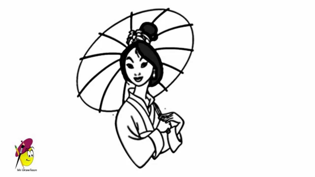 Mulan - Disney Princess - how to draw Princess mulan - YouTube