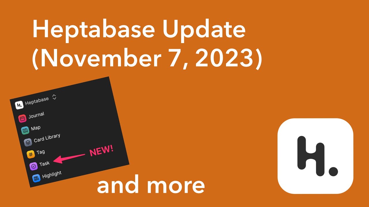 Heptabase update: more highlighting options + tasks - YouTube