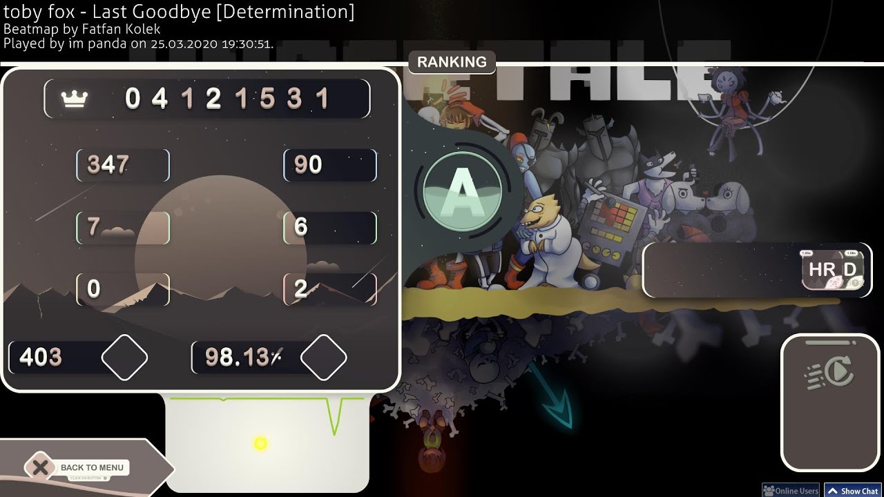 toby fox - Last Goodbye [Determination] +HDHR 403/484x 2miss 7* choke ...