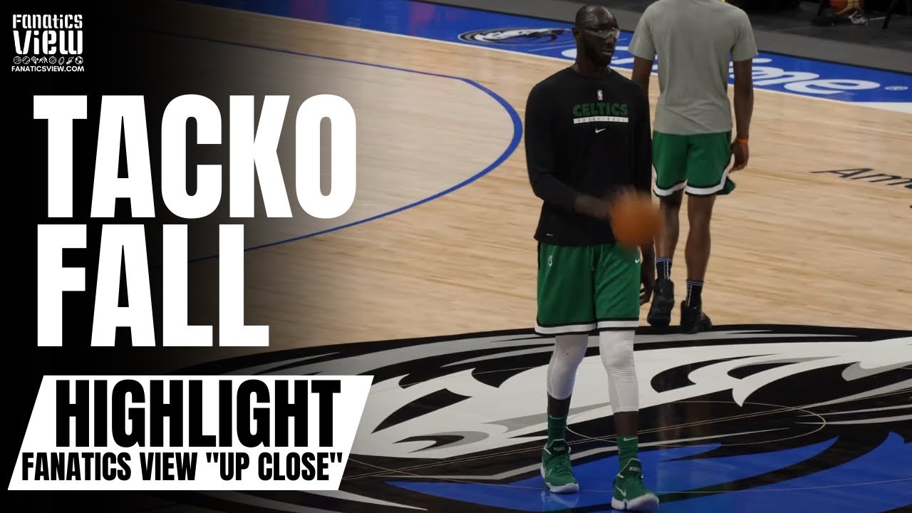Tacko Fall With Goggles Works on Spin Move Dribbles Across the Court ...