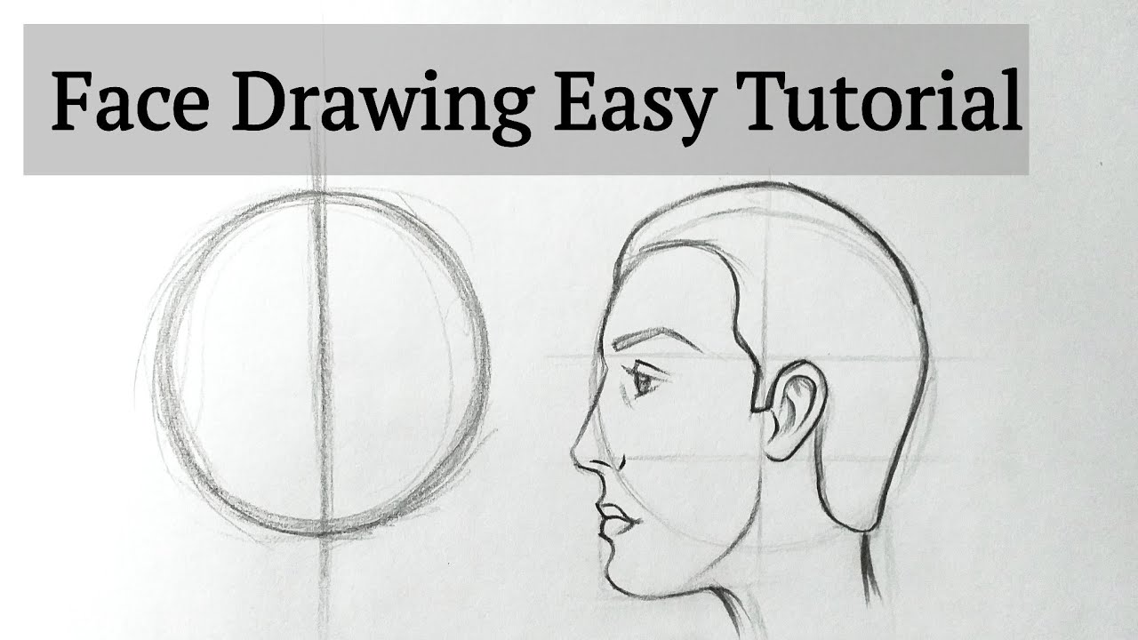 how to draw a side view face male Drawing side face sketch EASY ...