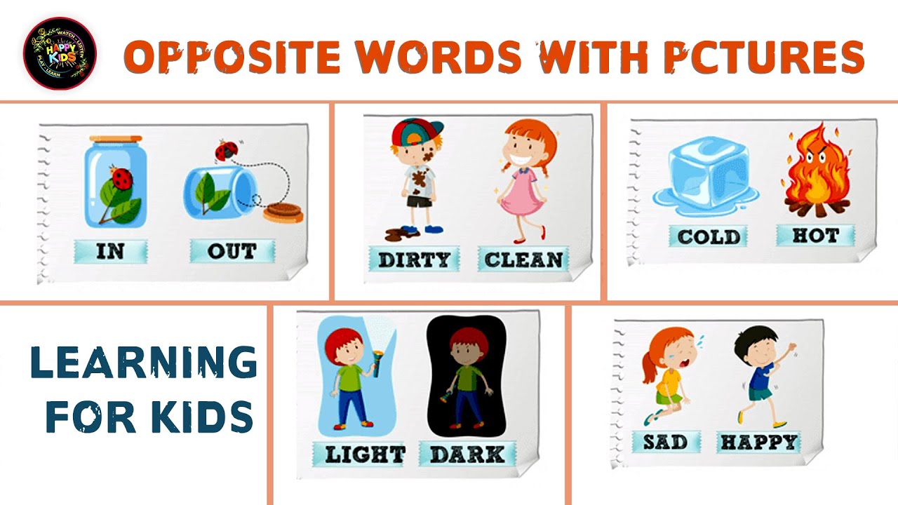 Opposites for Kids: A Learning Video | 20 Opposites words | Opposites ...