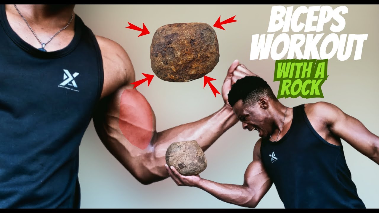 INSANE BICEP WORKOUT AT HOME | USING A ROCK | TOP TIP - YouTube