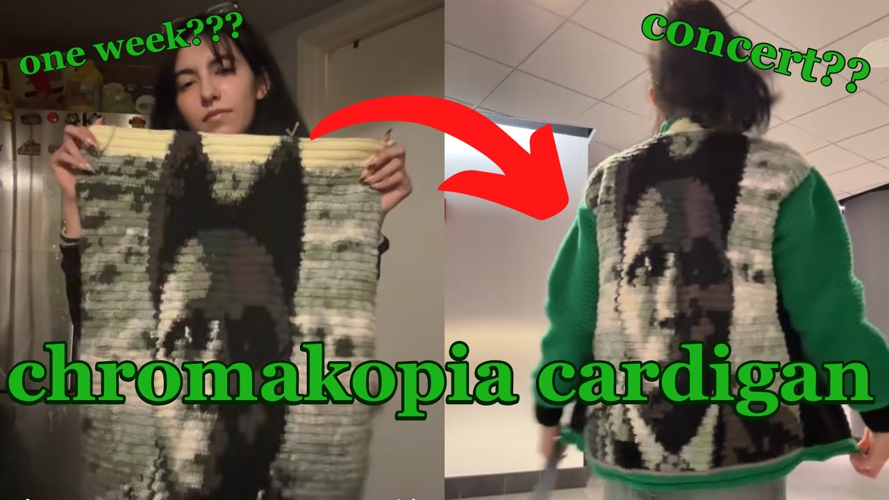 crochet chromakopia cardigan pt 3 💚// ((crochet vlog)) - YouTube
