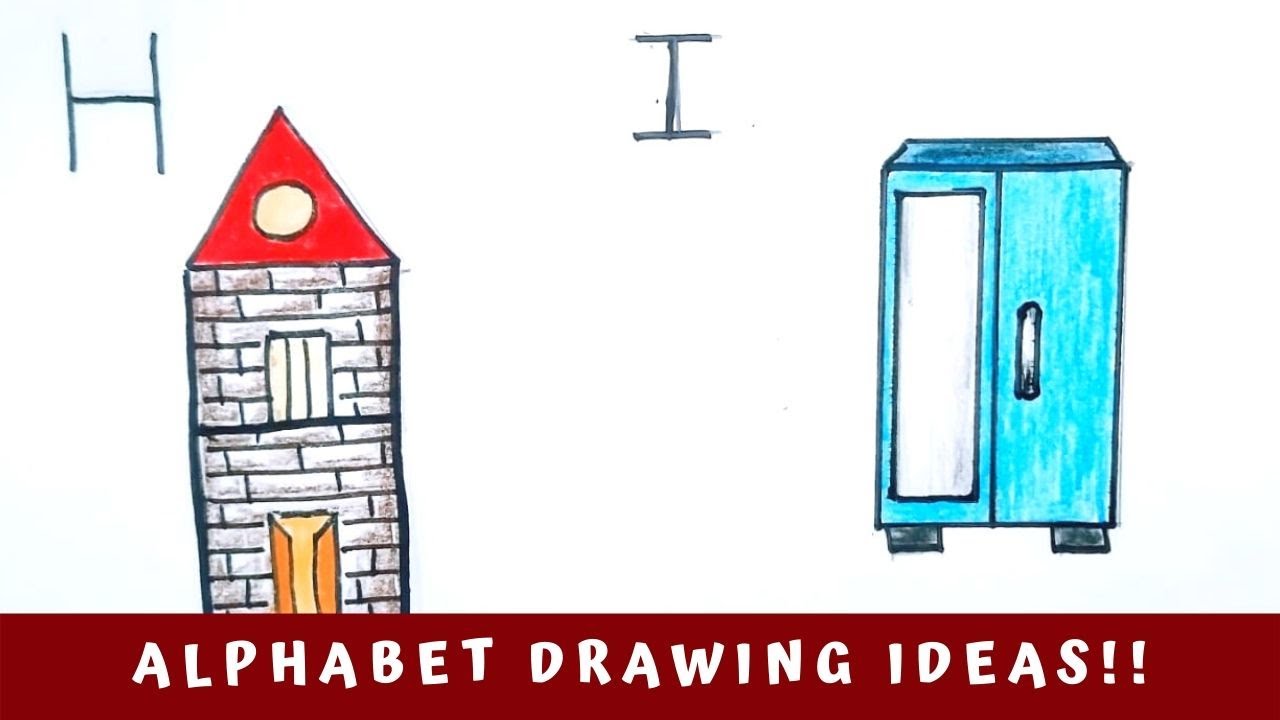 How to Draw English Alphabet Drawings! | Simple & Easy Ideas! | Amol ...
