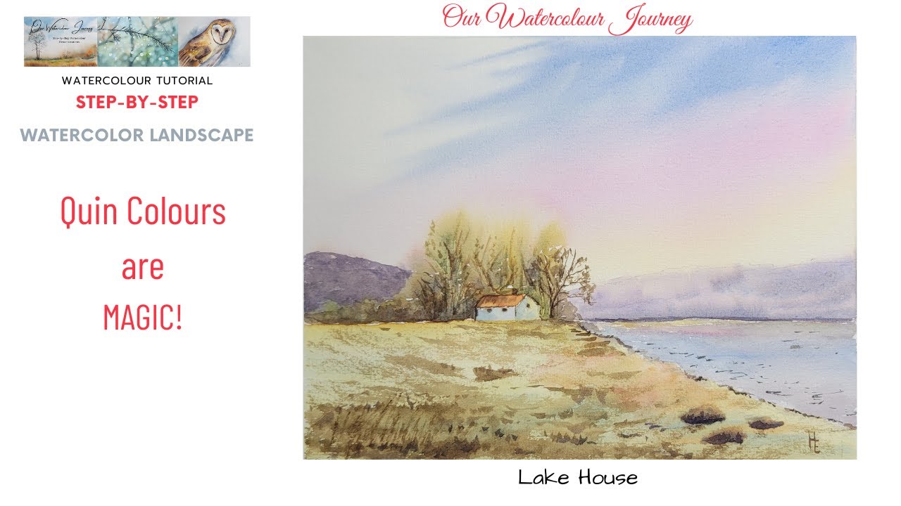 How to use primary colors to paint this easy watercolor landscape - YouTube