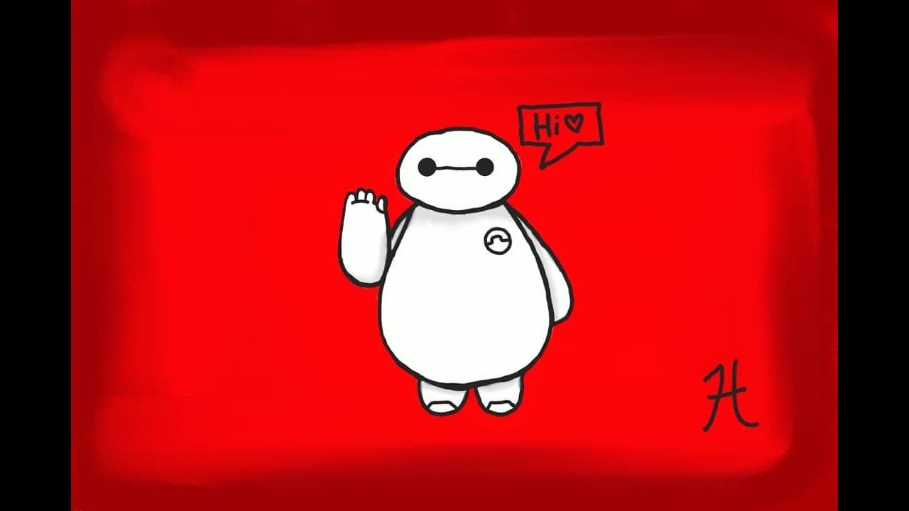 Drawing cute Baymax on Note 10+ - YouTube