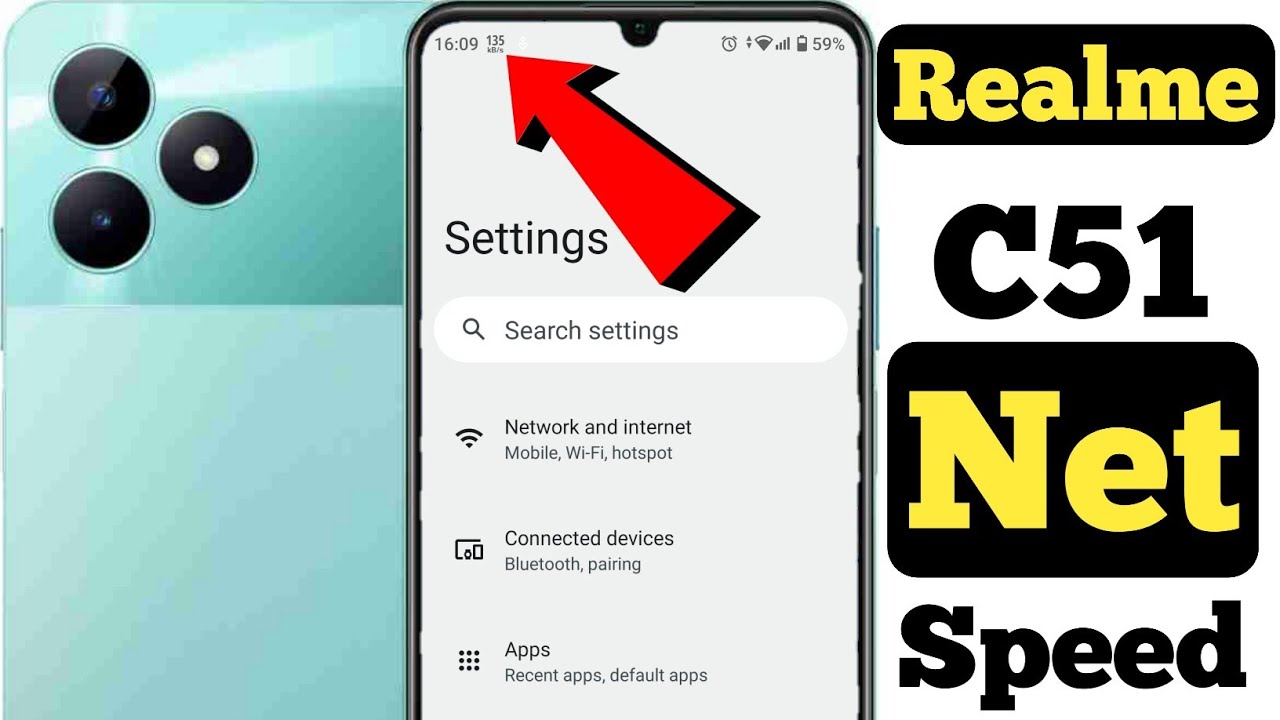 how to show net speed on realme c51 || Realme c51 me net speed kaise ...