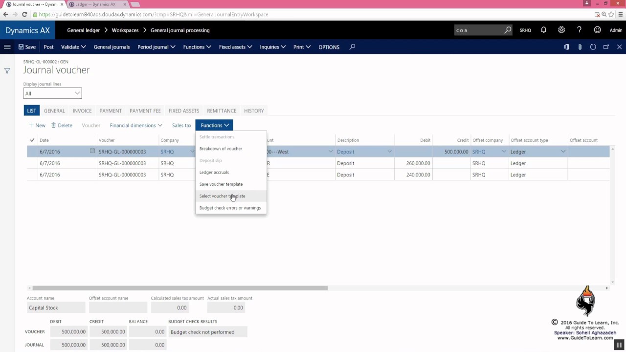 General Ledger Daily Procedures in Microsoft Dynamics 365 Operations ...