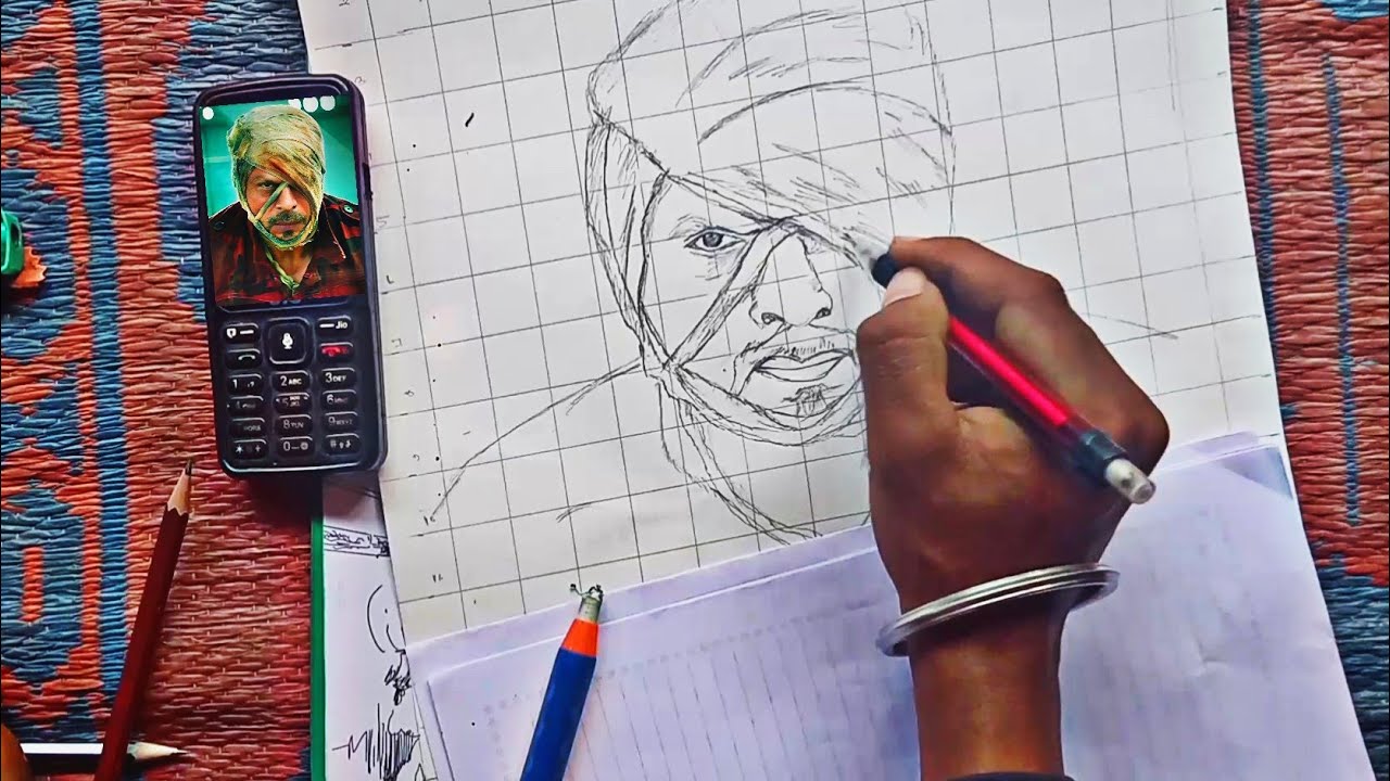 Jawan movie poster drawing //shahrukh khan drawing, jawan shahrukh Khan ...