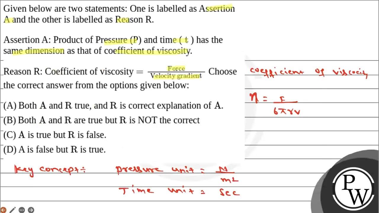 Given below are two statements: One is labelled as Assertion A and the ...
