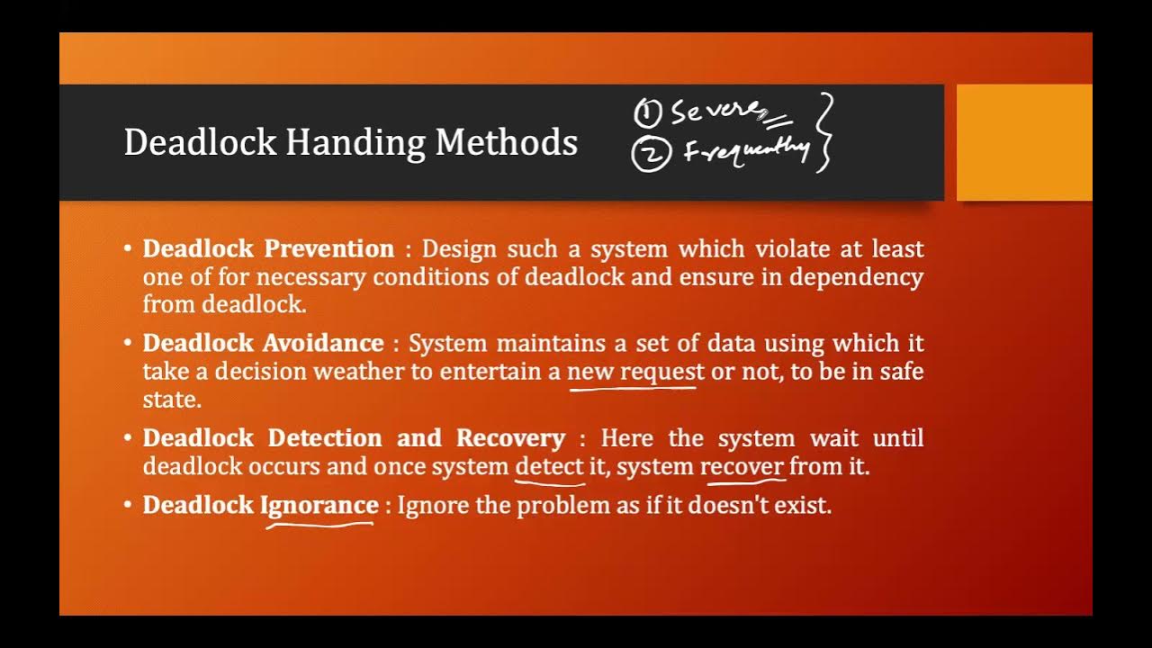 Deadlock Handling Methods & Basic Concepts | Lecture - 41 - YouTube