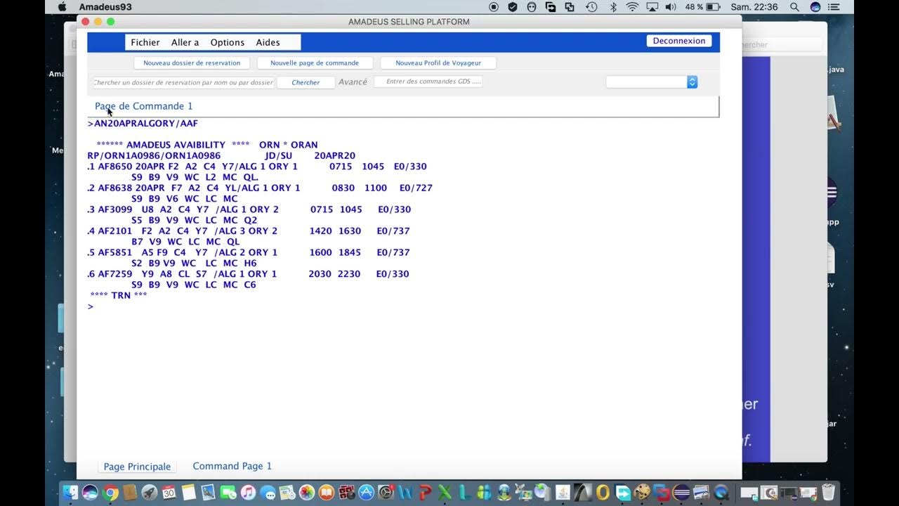 Formation Amadeus, Cours Amadeus Les Disponibilités AN, SN et TN. By Reda KETTAF - YouTube
