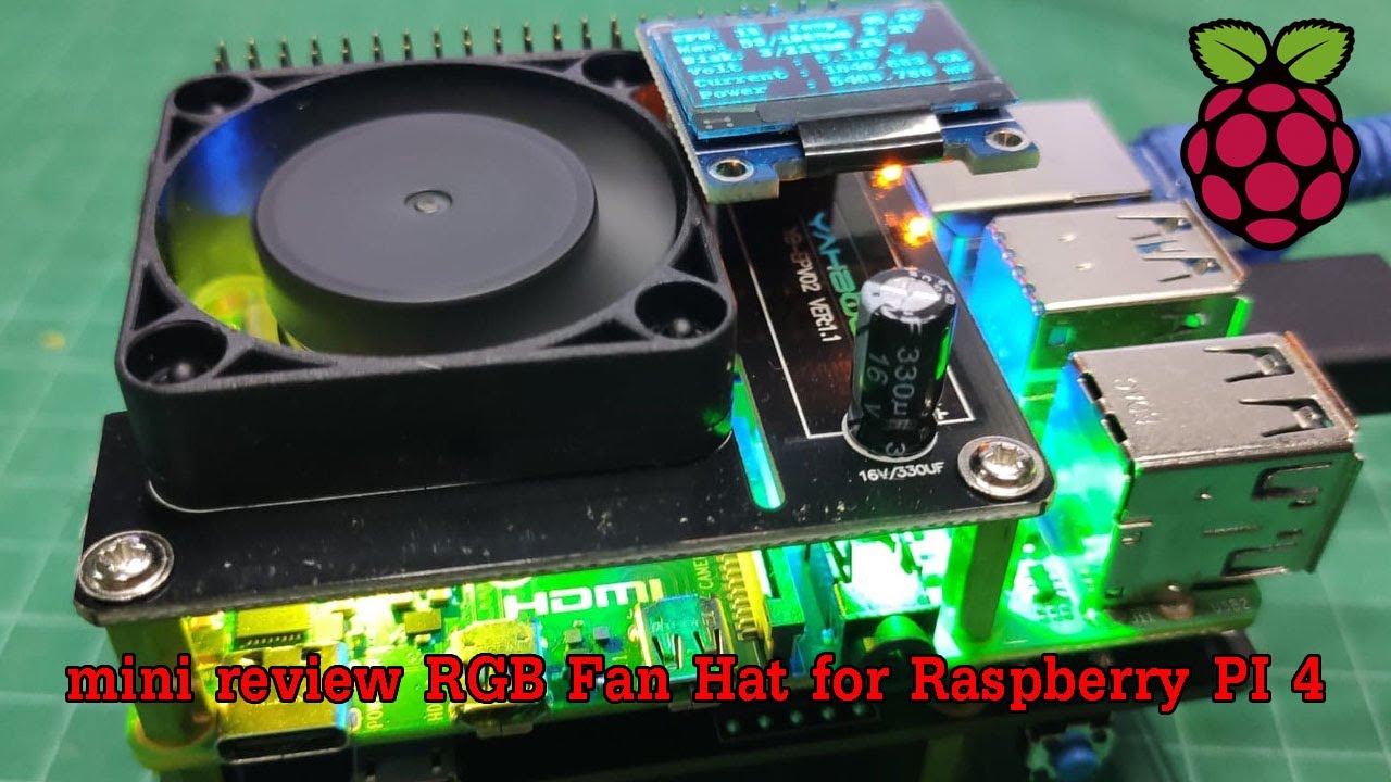 มินิรีวิว RGB Fan Hat with oled for Raspberry PI - YouTube