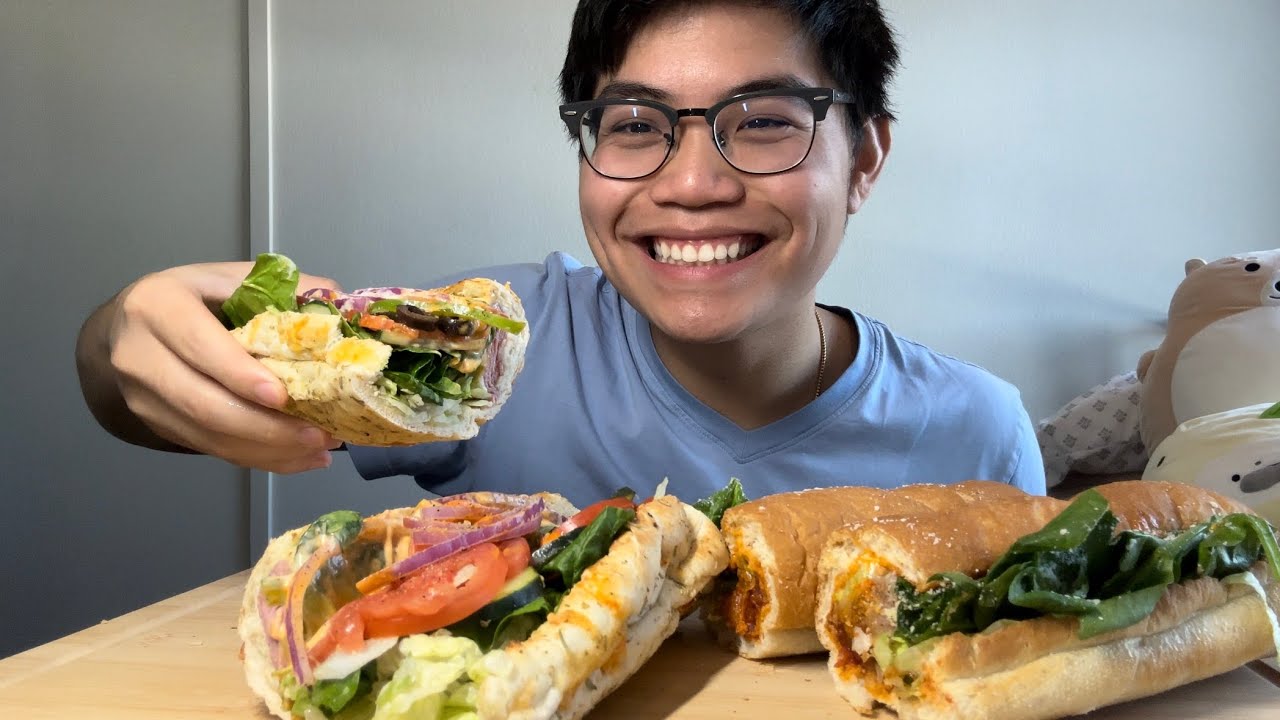 ASMR SUBWAY SANDWICHES 🥪 EATING SOUNDS (NO TALKING) MUKBANG | Nexoloft ...