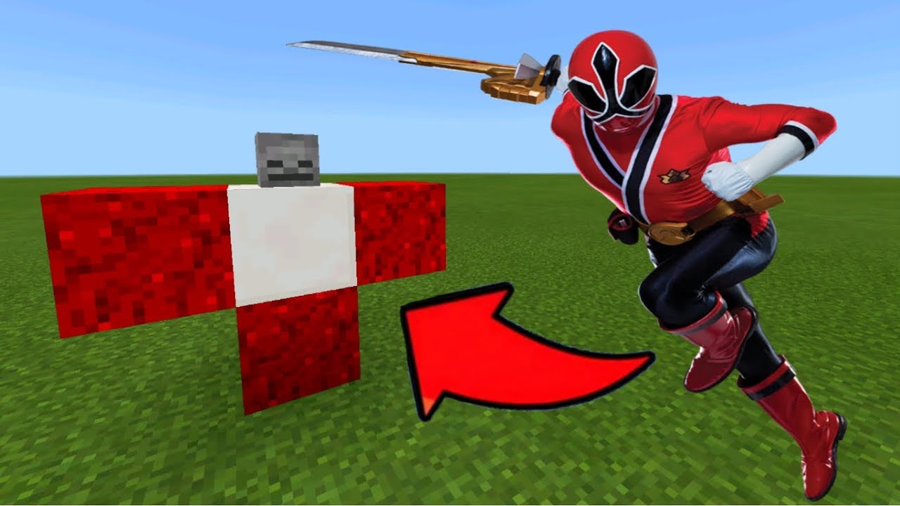 How To Spawn The RED POWER RANGER in Minecraft Pocket Edition!!! - YouTube