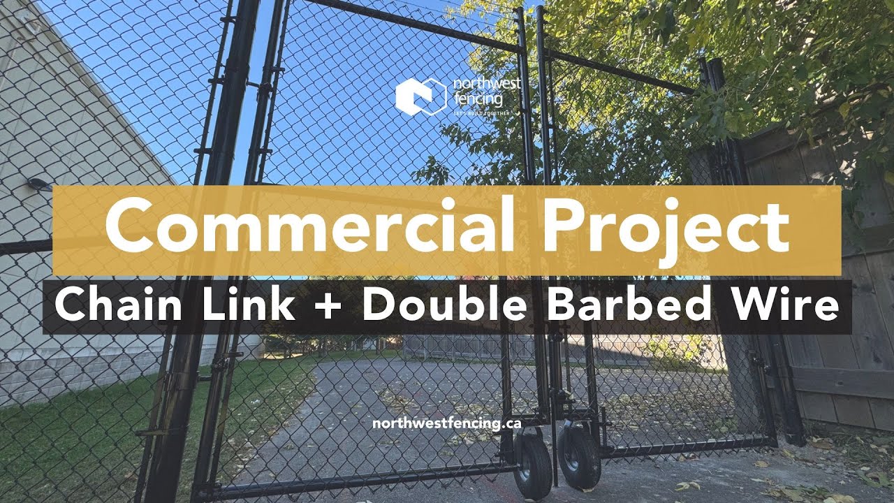 Chain Link Fence with Double Barbed Wire | Commercial Back Alley ...
