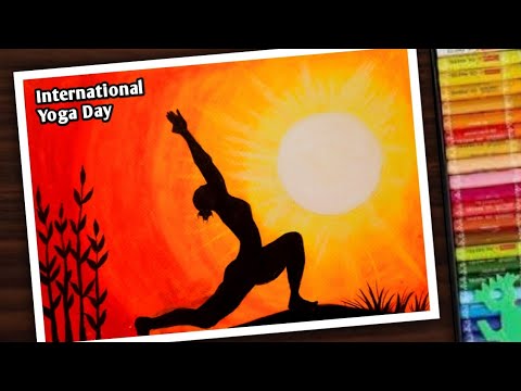 International Yoga Day Drawing / Yoga Day Poster Making / Yoga Day 2021 ...