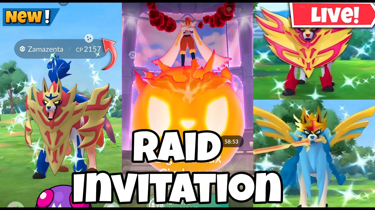 Gigantamax Cinderace & Crown Zacian Zamazenta Raid Invitation In # ...