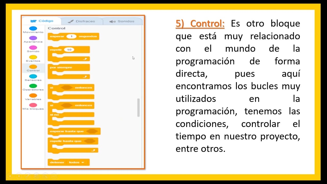 Descripción de la paleta de bloques en SCRATCH. - YouTube